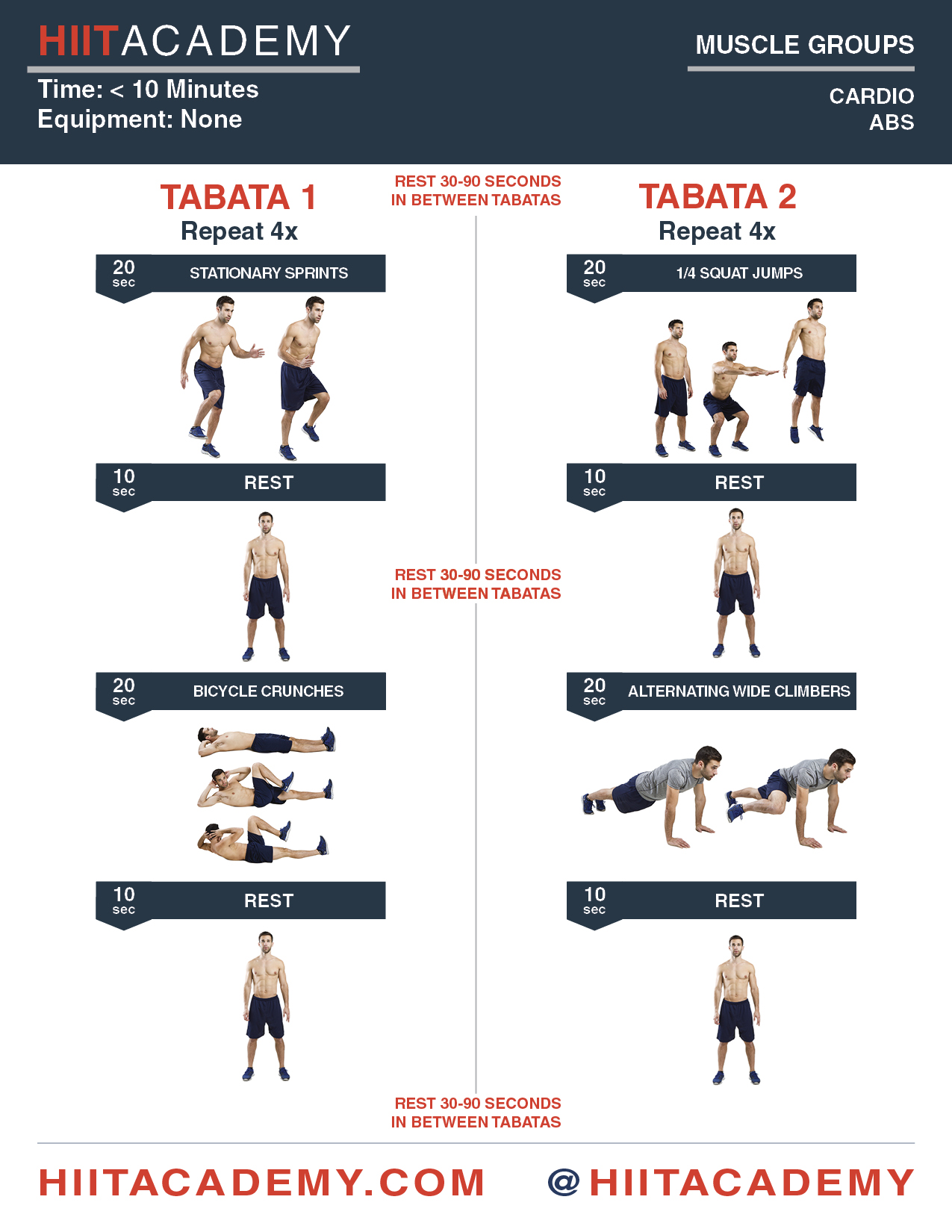 Cardio & Ab Tabata Time | HIIT Academy | HIIT Workouts | HIIT Workouts ...