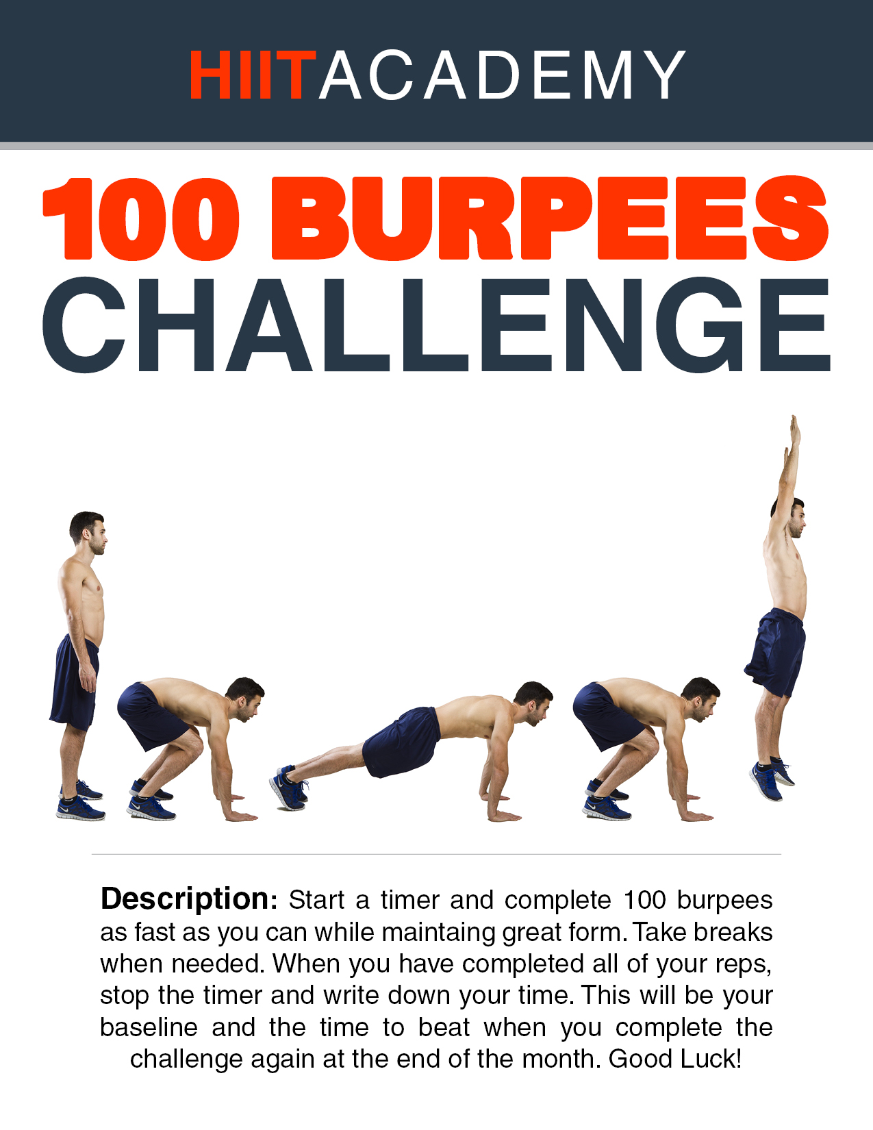 100 Burpee Challenge For Time HIIT Academy HIIT Workouts HIIT